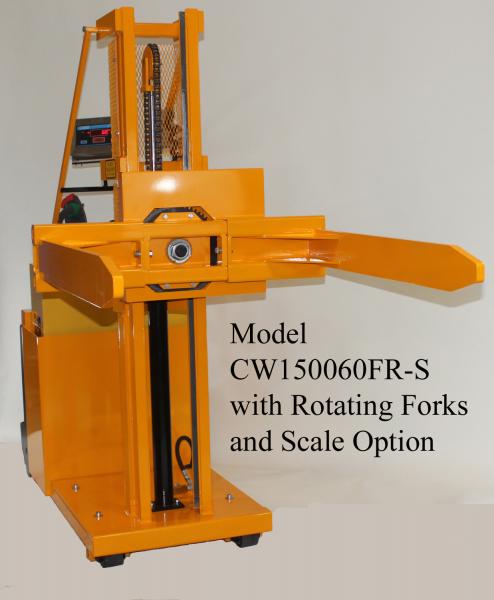 Battery Powered Walkie Stackers With Rotating Forks
